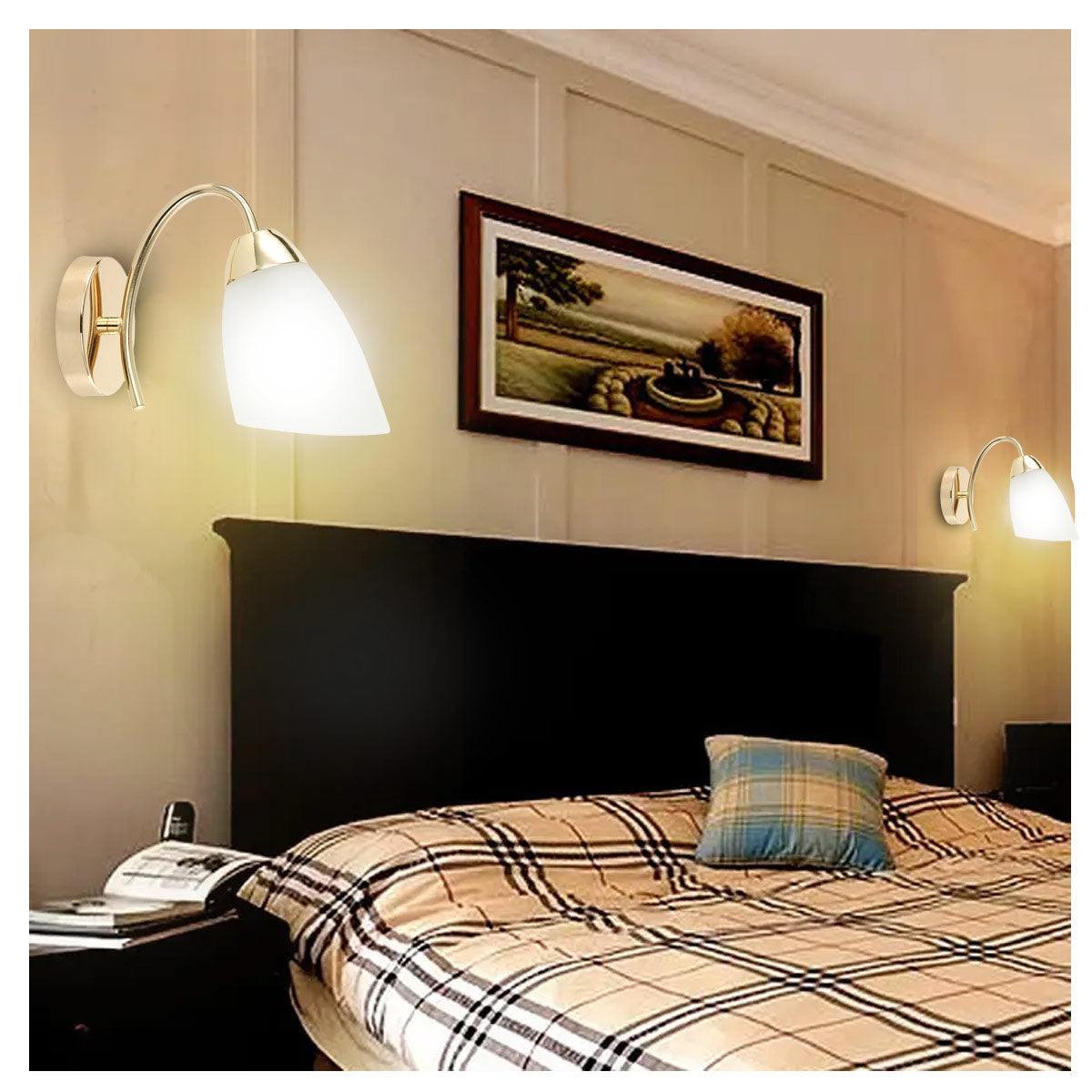 Golden Wall Lamp with E27 Bulb Holder Single Lamp unique design – Cash ...