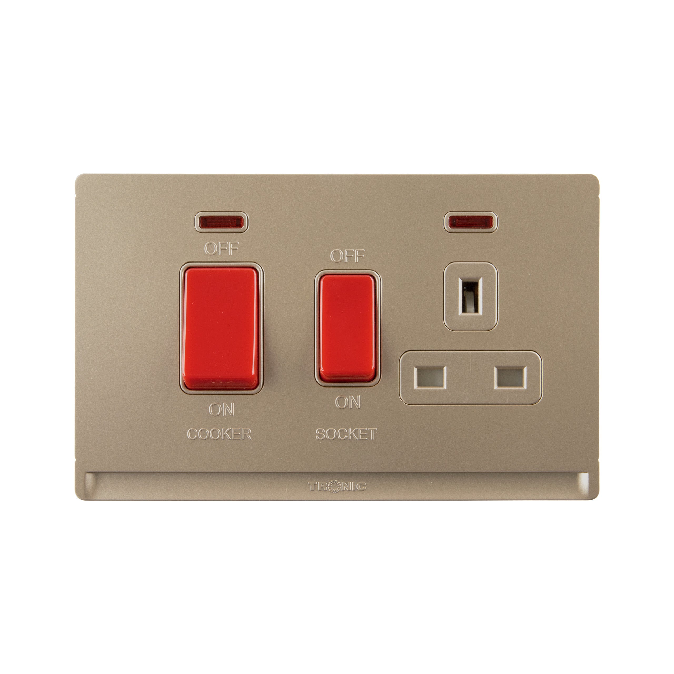 Gold Cooker Control Unit – 45A Switch + 13A Socket with Neon – Cash ...
