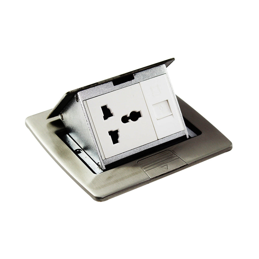 Floor Socket 1G Universal + RJ45 Data – Tronic Tanzania