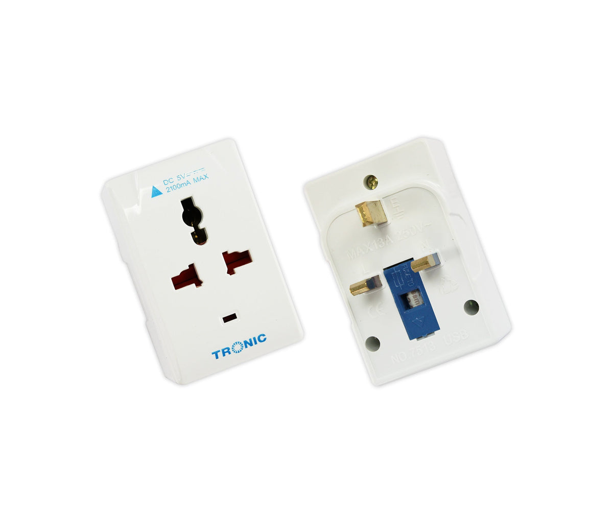 Tronic Multiplug with 2 x USB - 13A UK Tronic Multiplug with 2 x USB ...