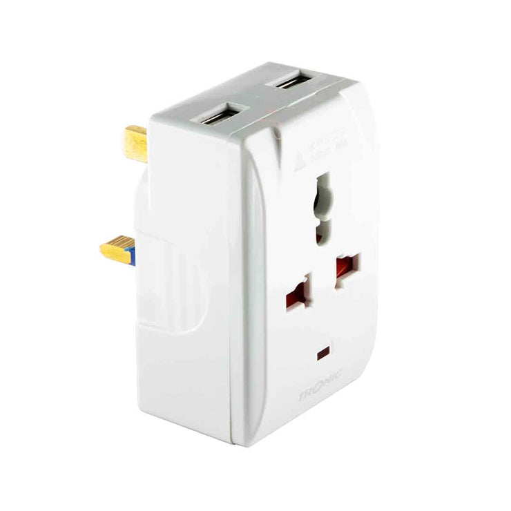 Tronic Multiplug with 2 x USB - 13A UK Tronic Multiplug with 2 x USB ...
