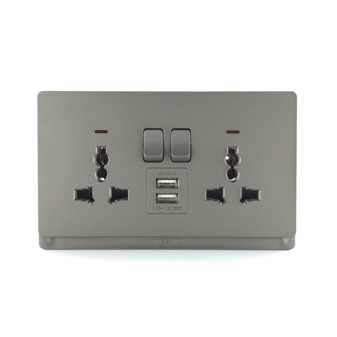 Universal Twin Socket with USB – Tronic Tanzania