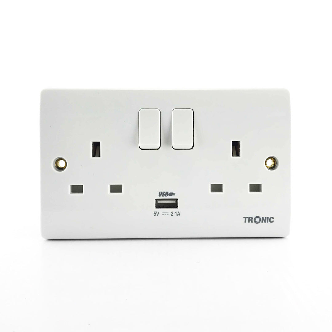 Twin Switch Socket with USB – Tronic Tanzania